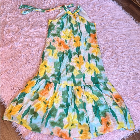1. State | Dresses | State Floral Maxi Dress Green Yellow Orange | Poshmark